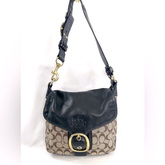 Coach | Bags | Coach Bleeker 1434 Legacy Black Leather Tan Signature ...